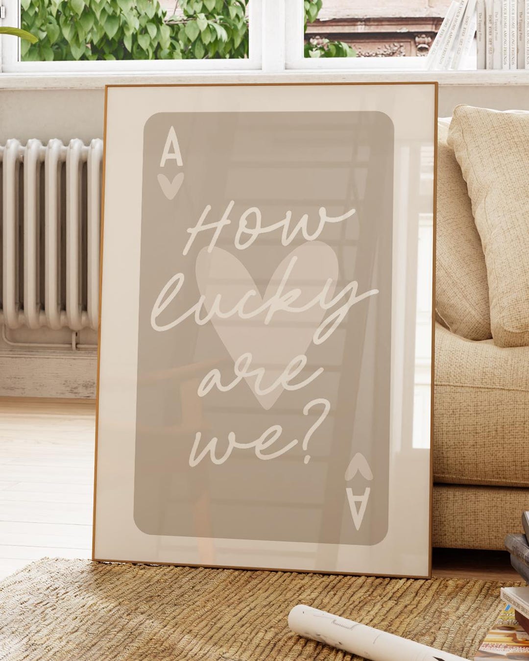 How Lucky Are We Print Beige Tan Preppy Wall Art, Coastal Cowgirl, Ace ...