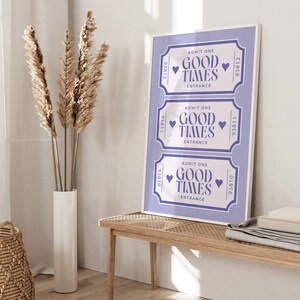 Good Times Ticket Poster Bar Cart Art Cocktail Print Trendy - Etsy