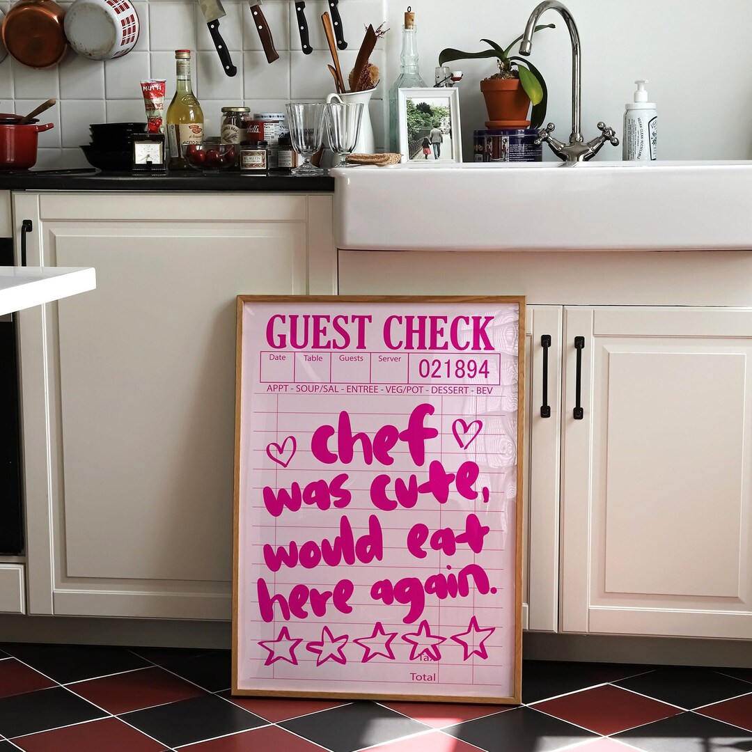 Kitchen Wall Art Cooking Aesthetic Decor Chef Was Cute Print - Etsy
