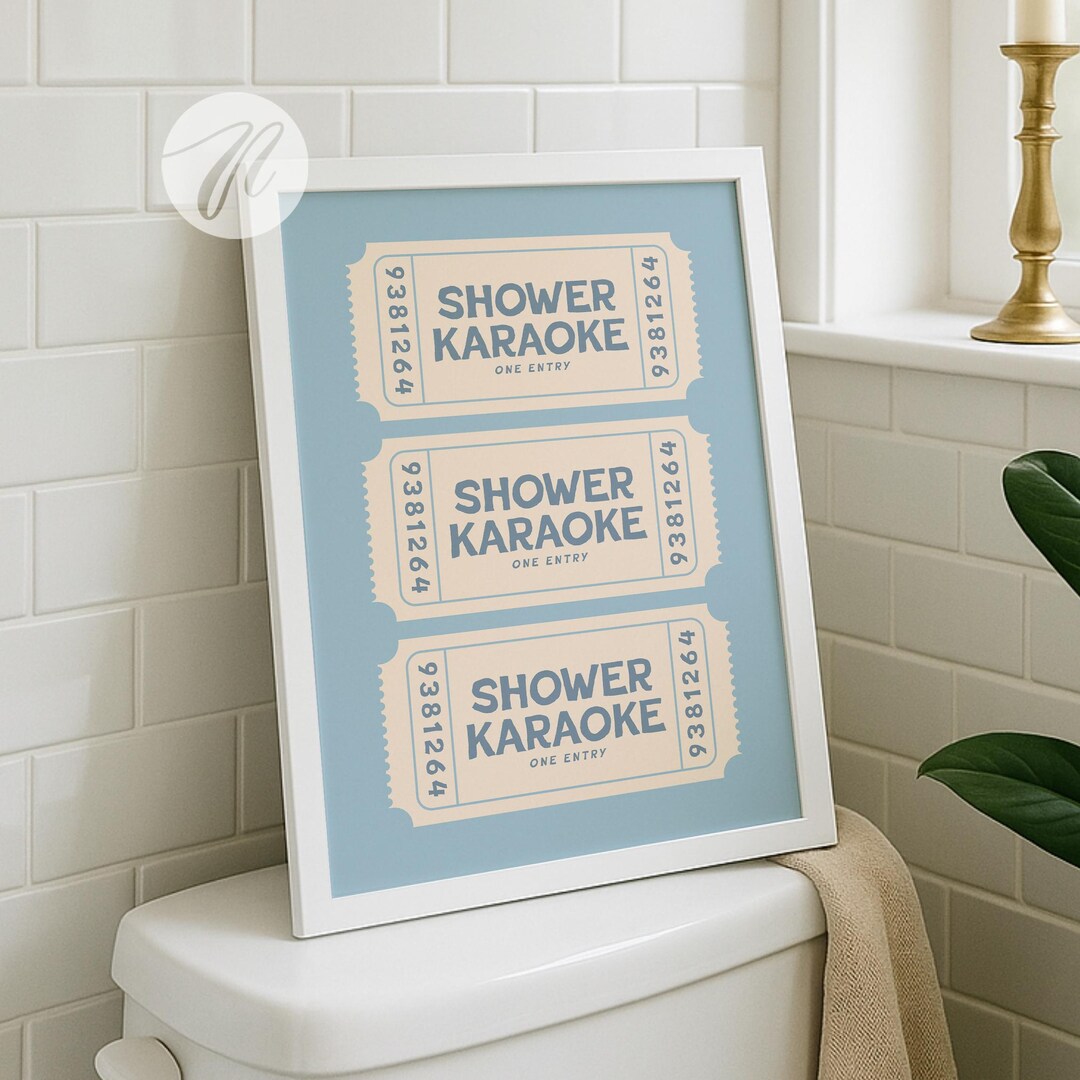 Shower Karaoke Ticket Print, Bathroom Wall Art (digital Download) - Etsy