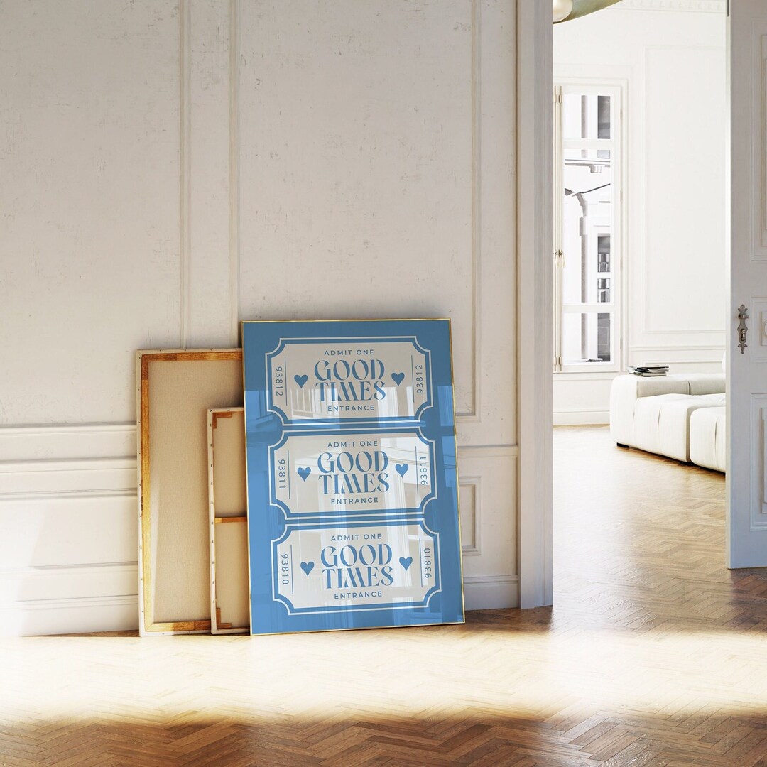 Good Times Ticket Poster, Bar Cart Art Cocktail Print, Trendy Light ...