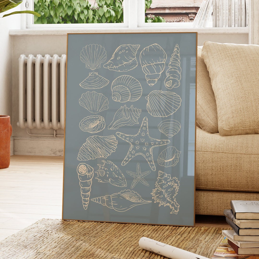 Seashell Art Prints, Trendy Coastal Wall Art, Coastal Cowgirl Decor ...