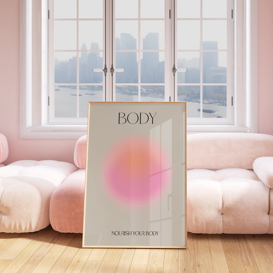 Pink Orange Aura Poster Affirmation Poster Body Spiritual - Etsy