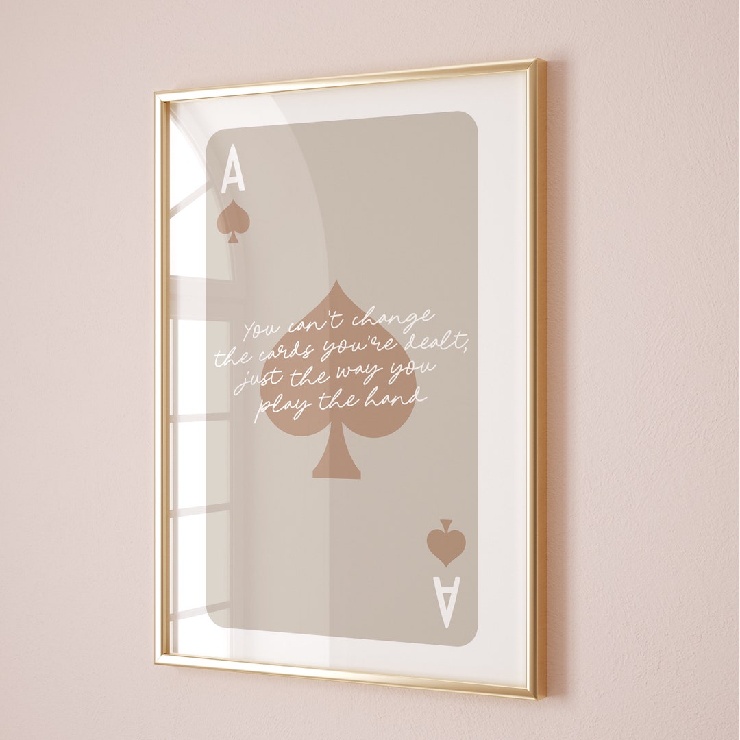 Ace of Spades Print, Retro Playing Card Wall Art, Affirmations Quote ...