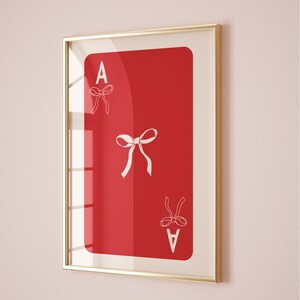 Red Bows Print Set of 6 | Ace Card Lucky Girl Syndrome | Preppy Room ...