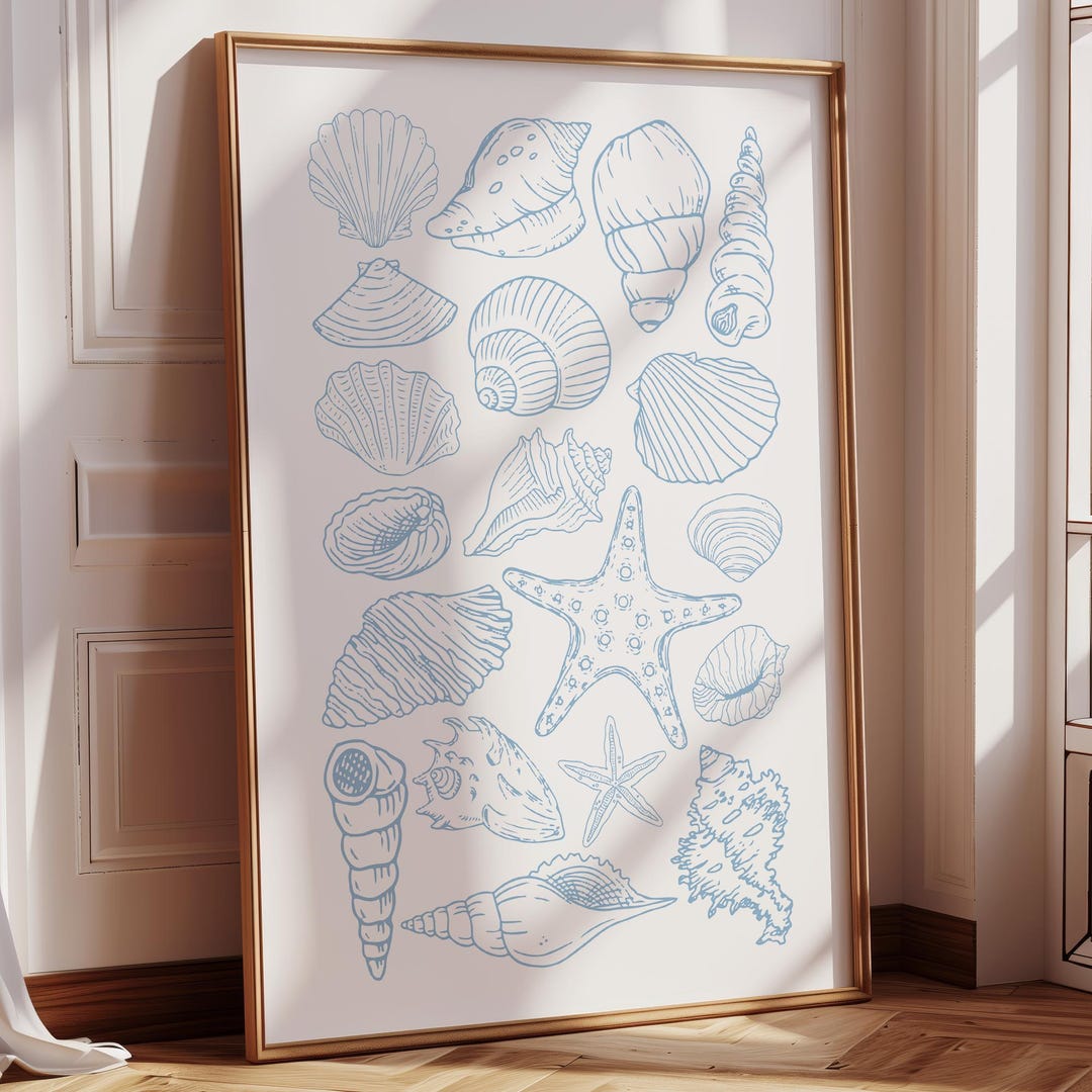 Seashell Art Prints, Trendy Coastal Wall Art, Coastal Cowgirl Decor ...