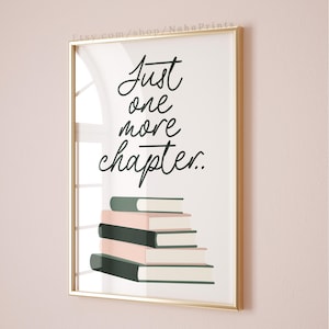Book Lover Print, Stack of Books Poster, Cute Typography Wall Art ...