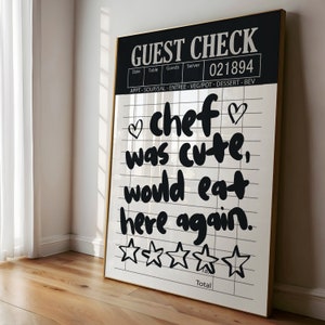 Chef Was Cute Print, Kitchen Wall Art Cooking Aesthetic Decor, Guest ...