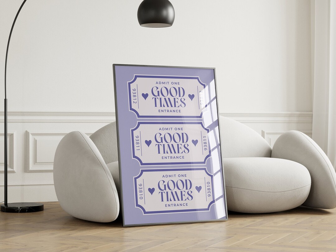 Good Times Ticket Poster Bar Cart Art Cocktail Print Trendy - Etsy