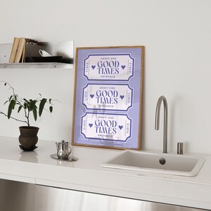 Good Times Ticket Poster Bar Cart Art Cocktail Print Trendy - Etsy