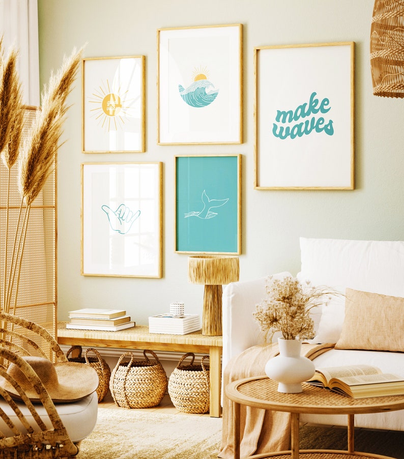 Boho Surf Gallery Wall Art Set of 5 Prints Surf Nursery - Etsy