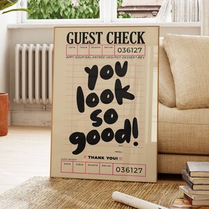 Guest Check Prints Trendy Wall Art Neutral Black Aesthetic Poster ...