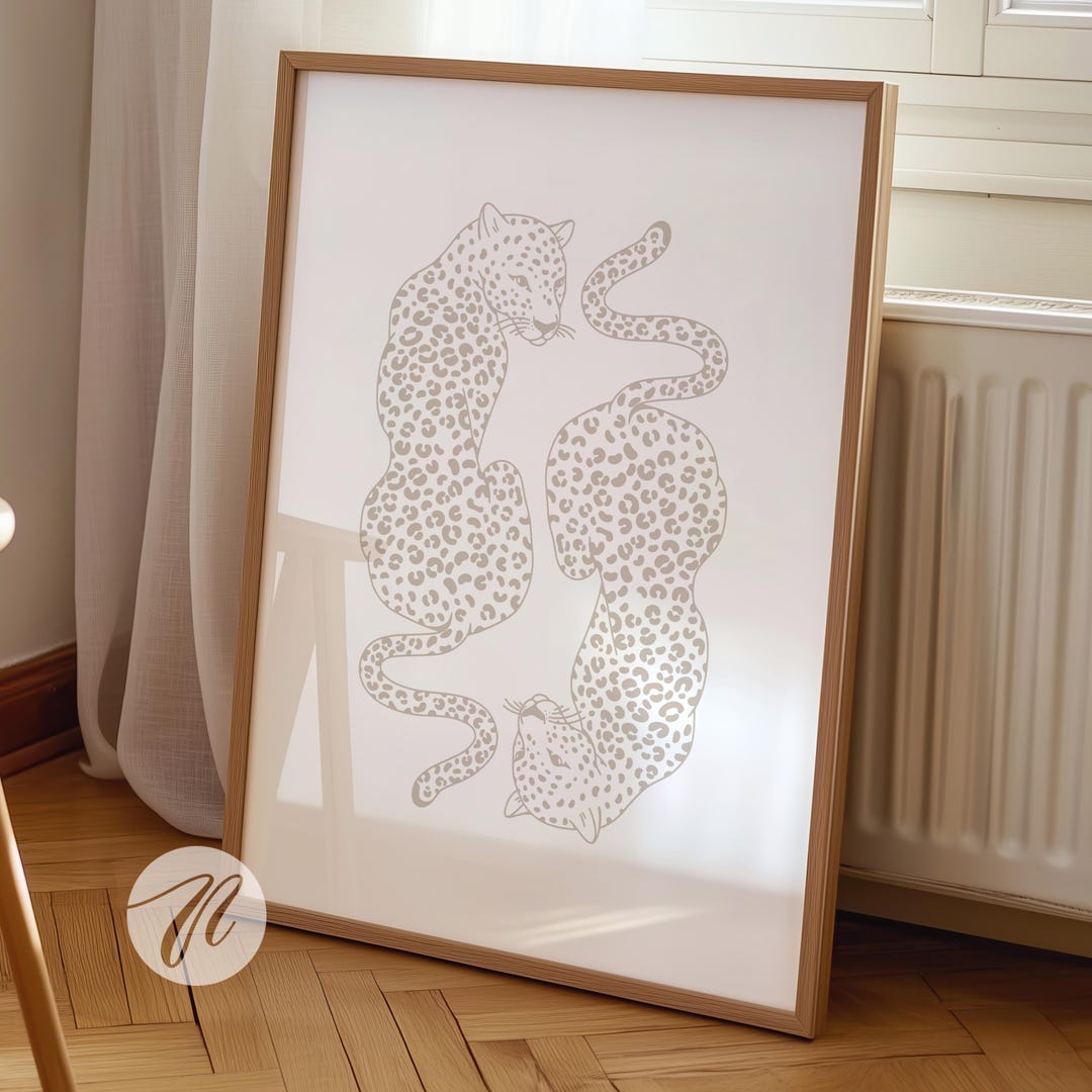 Neutral Cheetah Print, Trendy Beige Tan Wall Art, Cheetah Poster ...