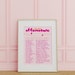 Daily Affirmations Pink Wall Print Preppy Y2k Dorm Room - Etsy