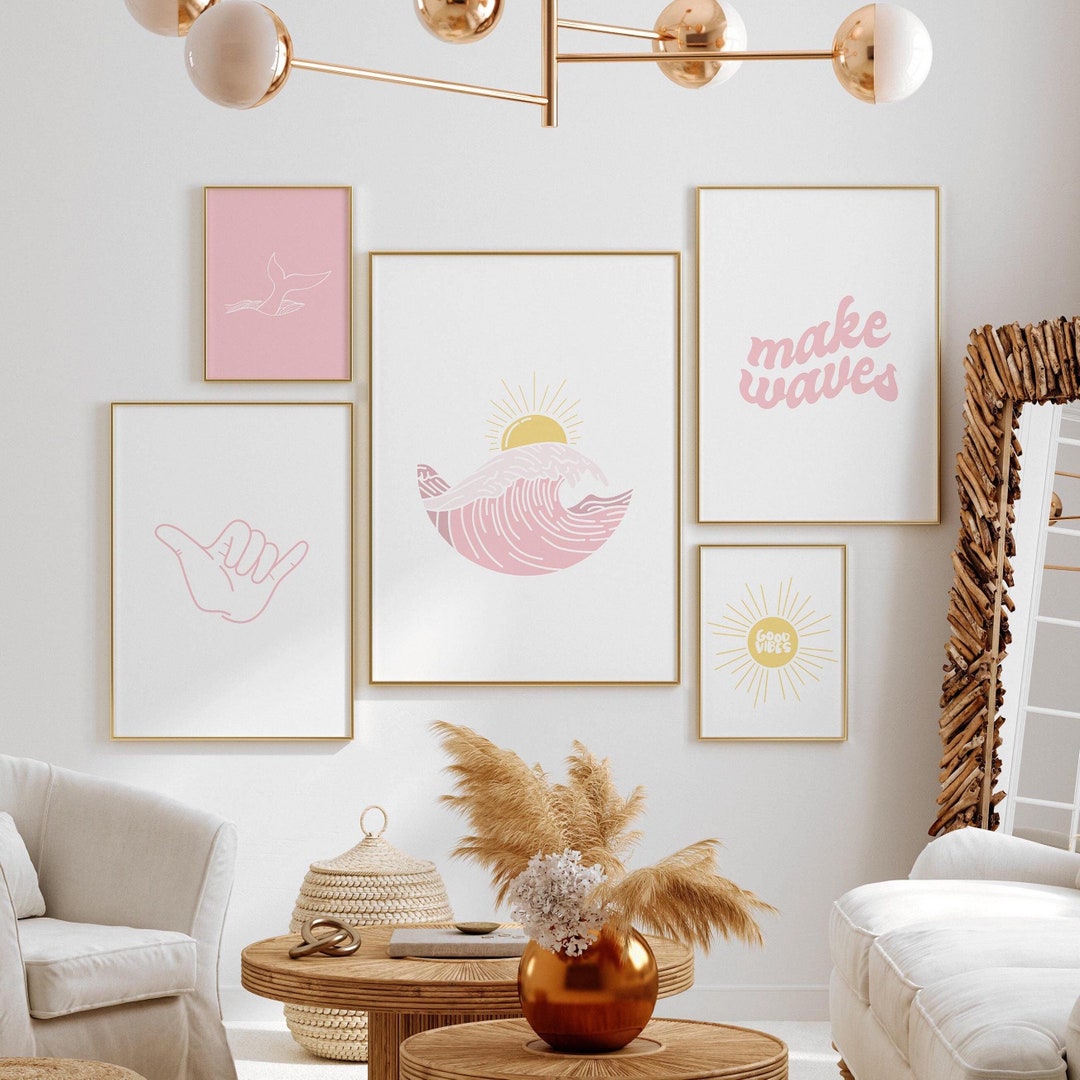 Boho Surf Gallery Wall Art, Set of 5 Prints, Surf Nursery Decor, Surf ...