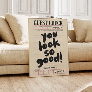 Guest Check Prints Trendy Wall Art Neutral Black Aesthetic Poster ...