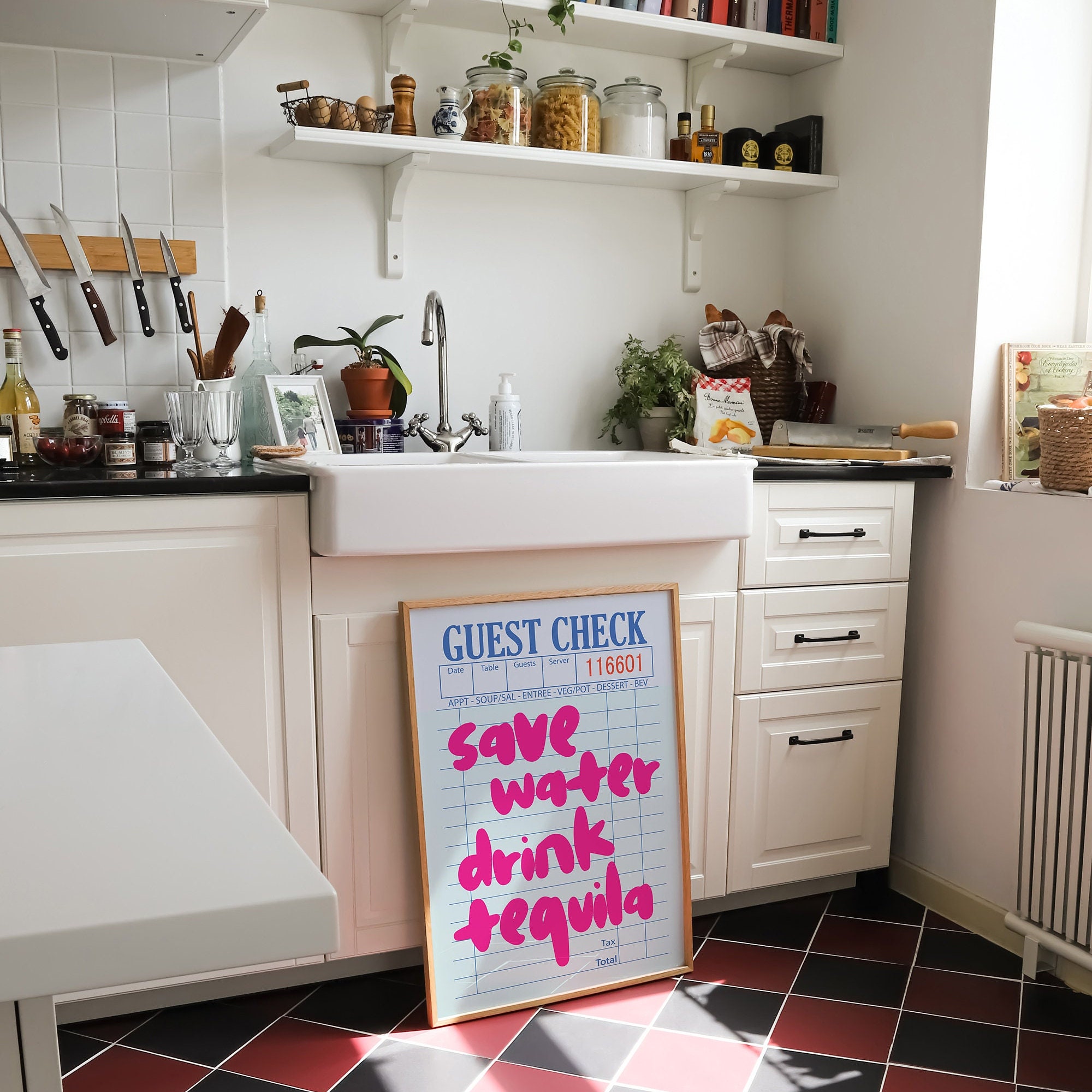 Save Water Drink Tequila Poster Guest Check Bar Cart Art - Etsy