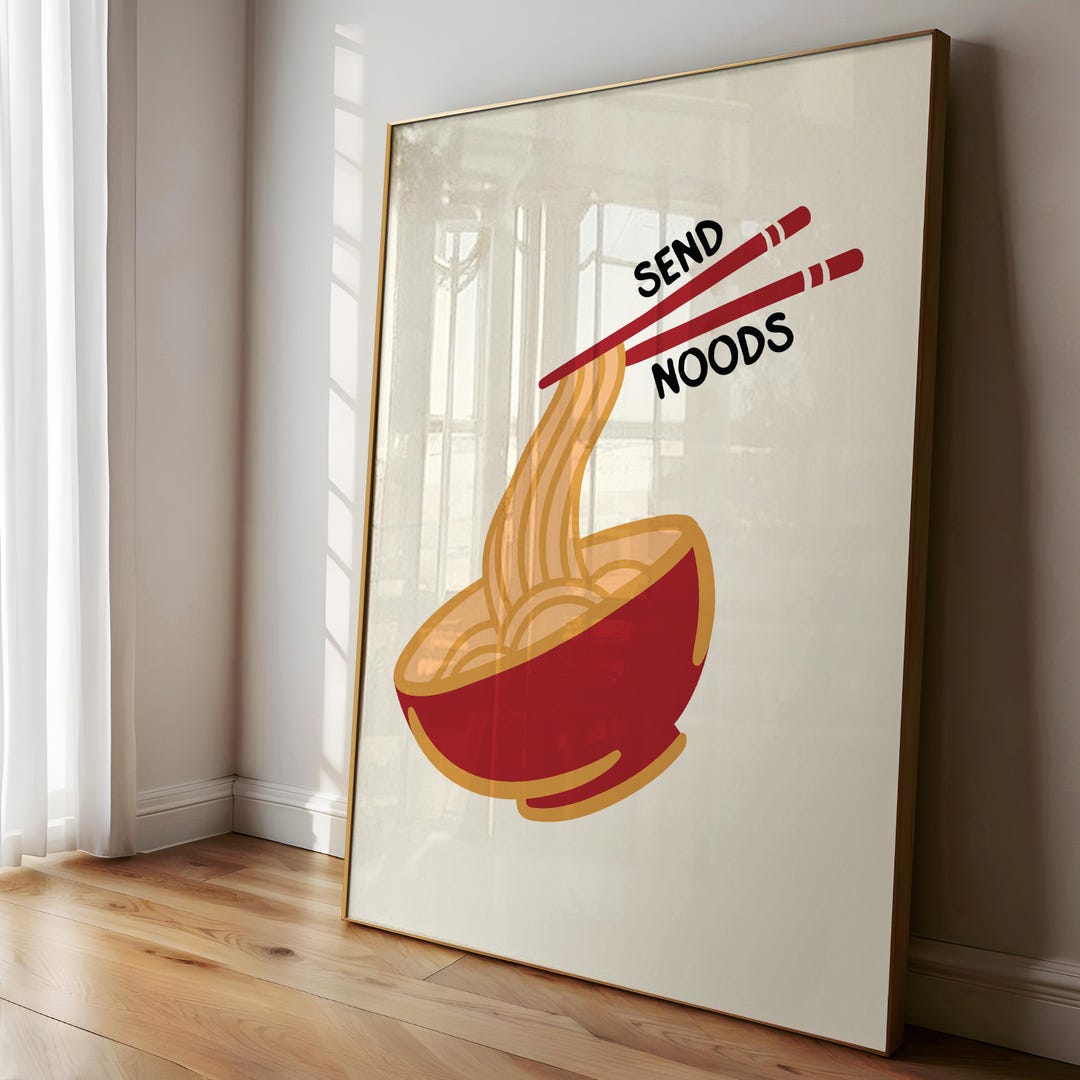 Send Noods Print, Noodles Instant Wall Art, Aesthetic Kitchen Wall Art ...