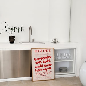 Bartender Was Cute Would Drink Here Again Funky Bar Art Print Bar Cart ...