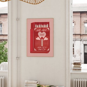 Perfect Match Prints Red Matchbox Valentines Day Decor Cute Valentines ...