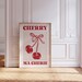 Vintage Red Bow Cherry Poster Ma Cherie Coquette Wall Art - Etsy