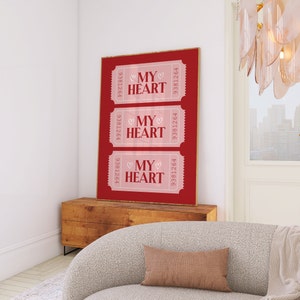 Valentines Day Wall Art Prints Set of 6 Valentines Posters | Retro ...