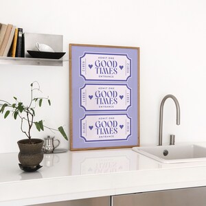 Good Times Ticket Poster Bar Cart Art Cocktail Print Trendy - Etsy