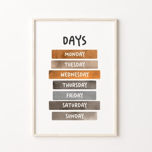 Educational Posters Set of 6 Montessori Classroom Decor Homeschool ...