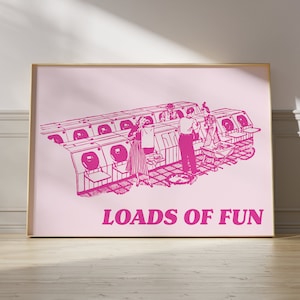Loads of Fun Print, Funny Laundry Sign, Pink Laundry Room Decor, Retro ...