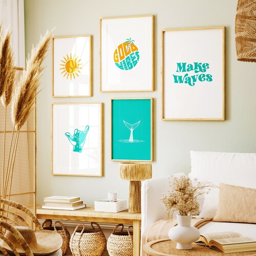 Boho Surf Gallery Wall Art Set of 5 Prints Surf Nursery - Etsy
