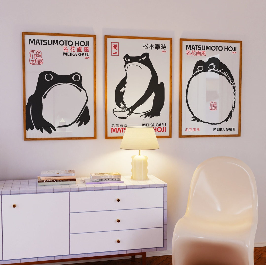 Sad Frogs Japanese Aesthetic Gallery Wall Set of 3 Vintage - Etsy