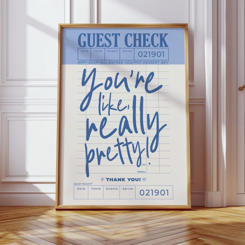 You're Like Really Pretty Guest Check Prints, Coastal Cowgirl Surf Wall ...