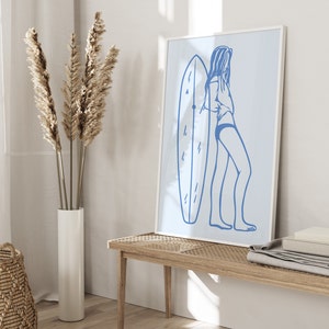 Blue Coastal Beachy Gallery Wall Art Print Set of 9 Light Blue Surf ...