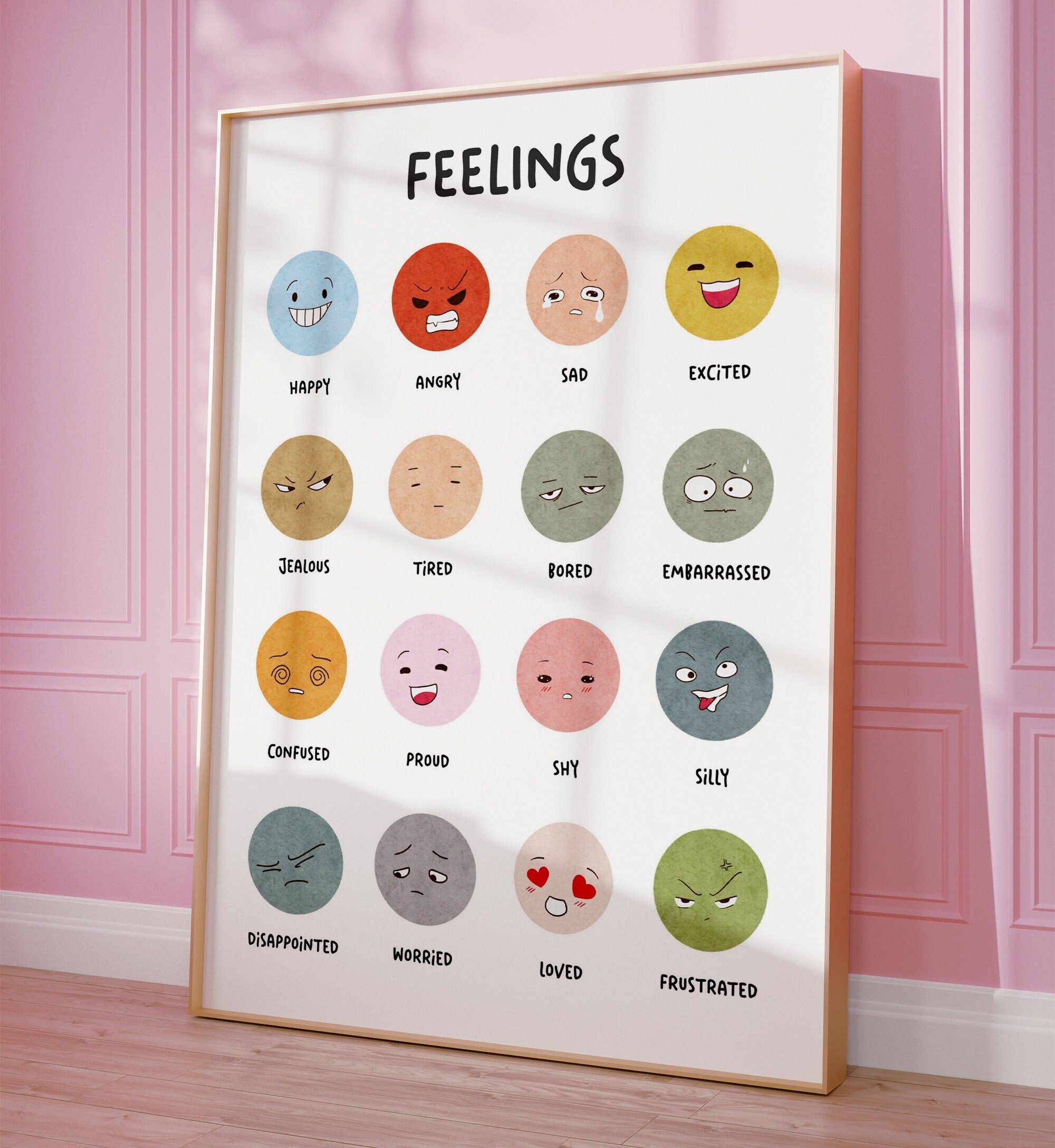 Buy Feelings Emotions Chart Poster Educational Kids Montessori Online ...