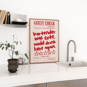 Bartender Was Cute Would Drink Here Again Funky Bar Art Print Bar Cart ...