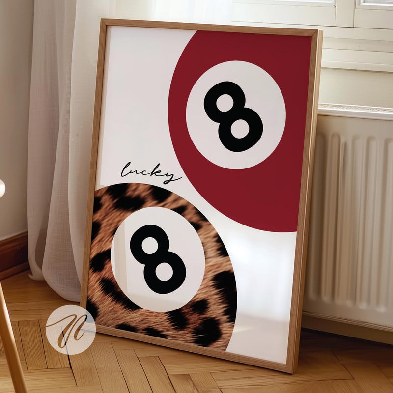 Red Leopard 8 Ball Art - Etsy