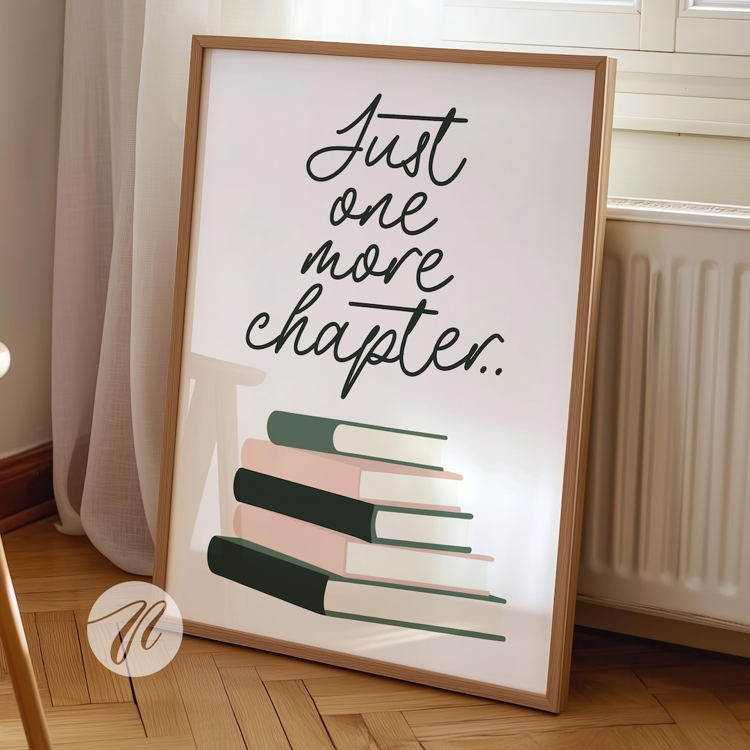 Book Lover Print, Stack of Books Poster, Cute Typography Wall Art ...