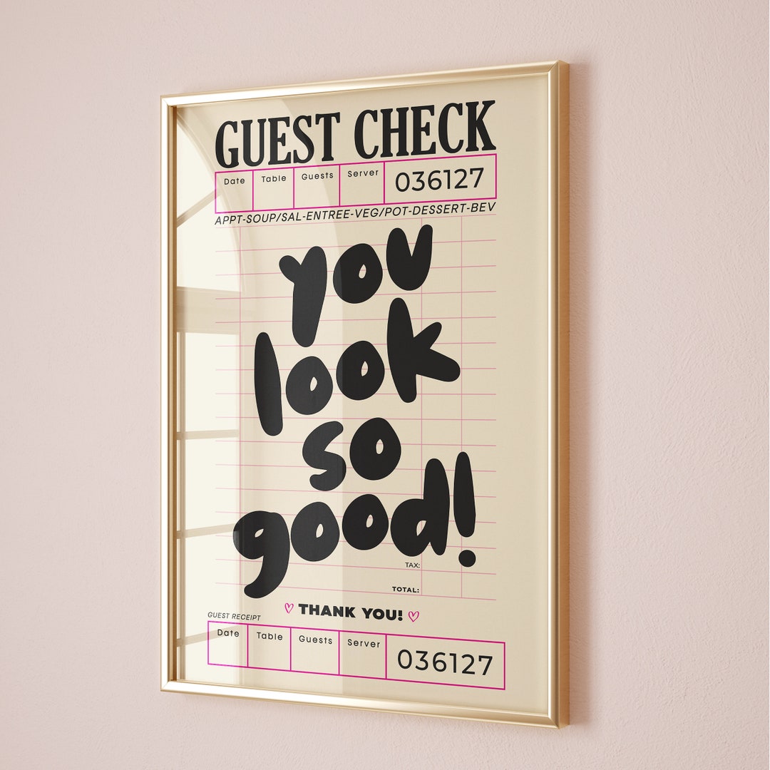 Guest Check Prints Trendy Wall Art Neutral Black Aesthetic Poster ...