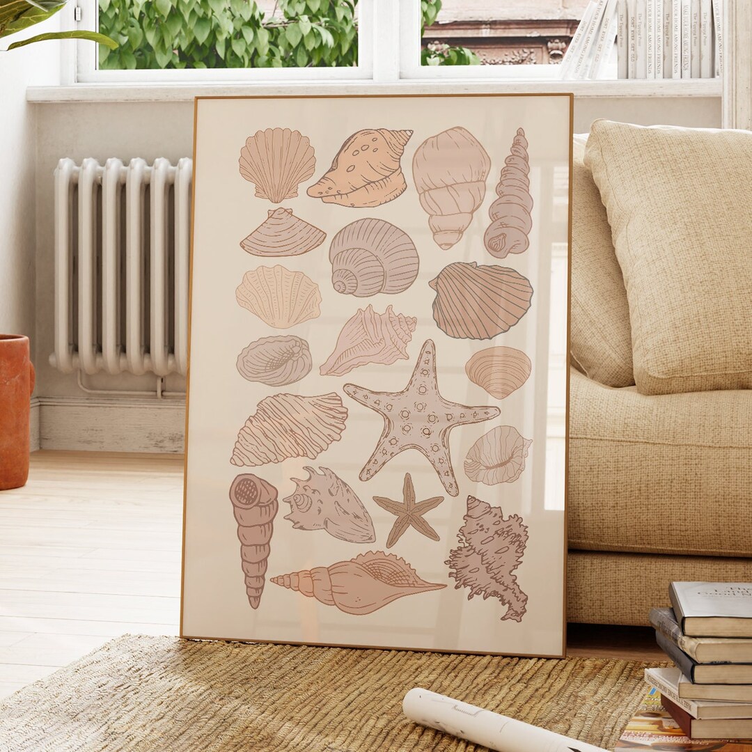 Seashell Art Prints, Trendy Coastal Wall Art, Coastal Cowgirl, Beachy ...