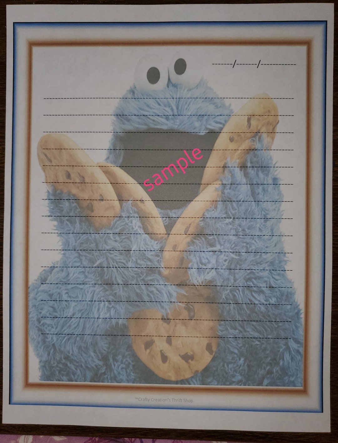 Cookie Monster Lined Stationary Paper 25 Sheets - Etsy