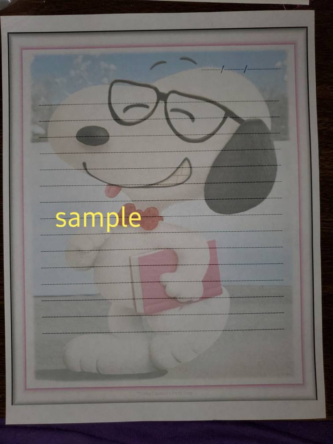 Snoopy Lined Stationary Paper 25 Sheets - Etsy