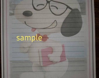 Snoopy Themed Collection 2 Lined & Unlined Memo and Letter Sized ...