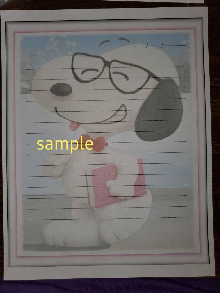 Snoopy Lined Stationary Paper 25 Sheets - Etsy