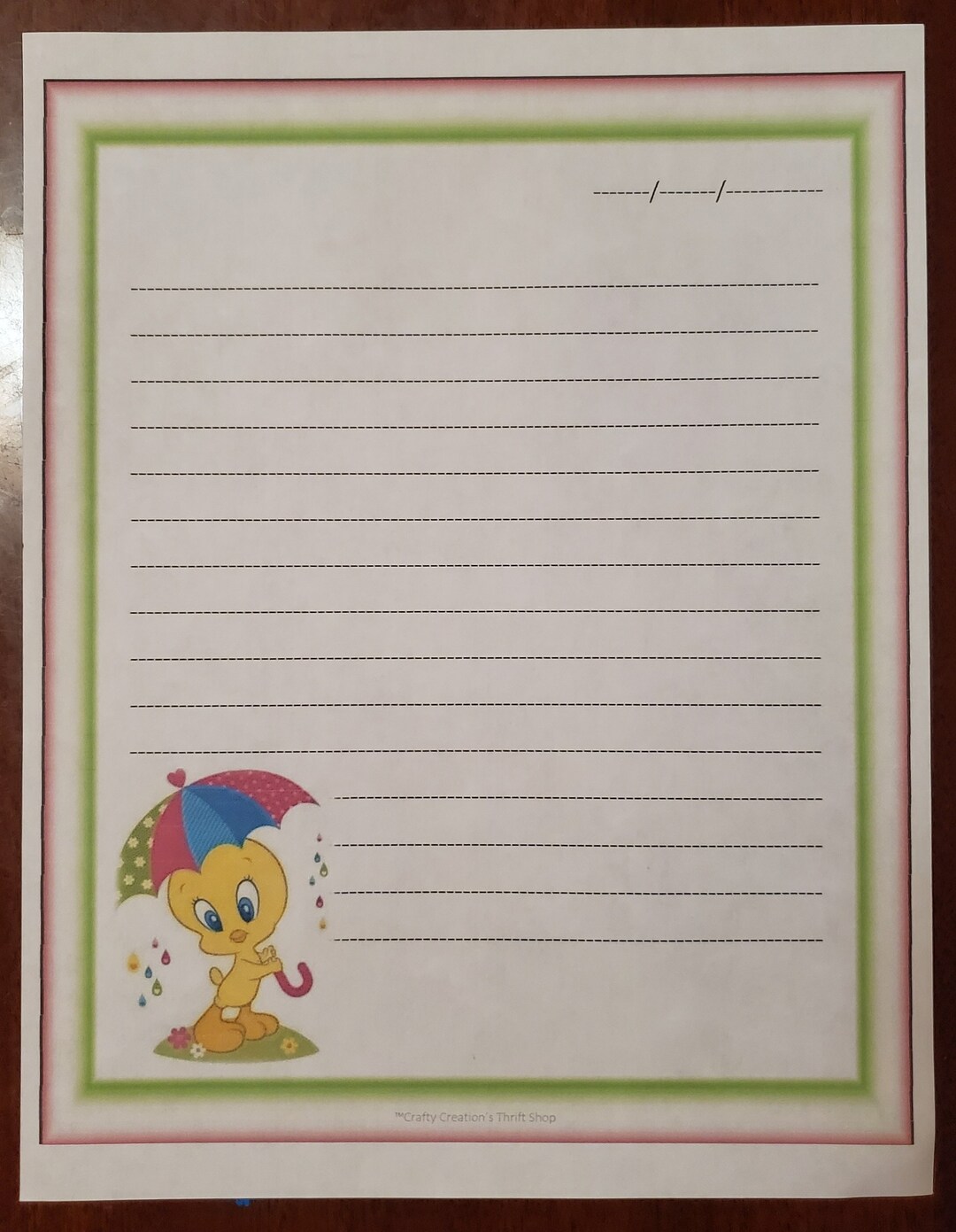 Tweety Bird, Hello Kitty Lined Stationary Paper 25 Sheets - Etsy
