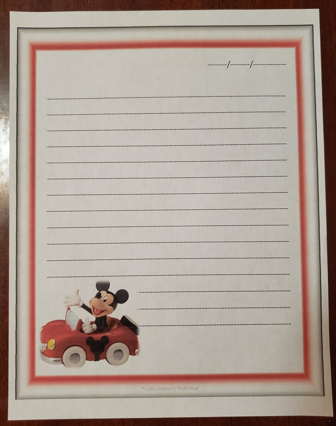 Mickey Minnie Mouse Lined Stationary Paper 25 Sheets - Etsy
