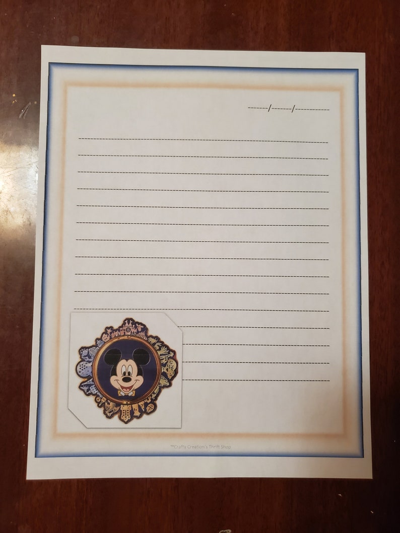 Mickey Minnie Mouse Lined Stationary Paper 25 Sheets - Etsy