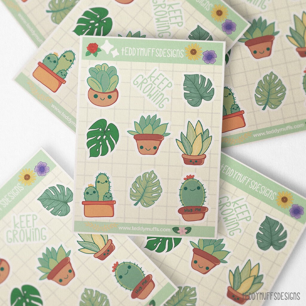 Succulents Sticker Sheets Vinyl Stickers Gift Journaling Stationery - Etsy