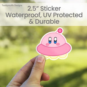 UFO Kirby Sticker | Vinyl Sticker | Poyo | Video Game - Etsy
