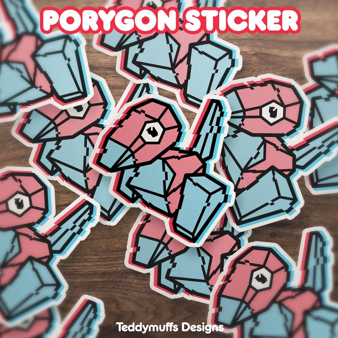 Porygon Sticker | Glitched | Vinyl Sticker | Video Game | PKMN - Etsy
