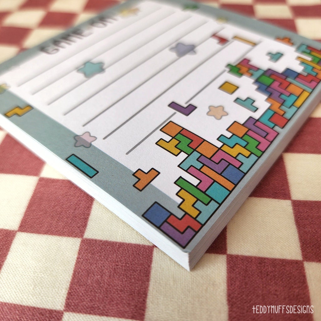 Game on Tetris Notepad 5x5 to Do 50 Sheets - Etsy